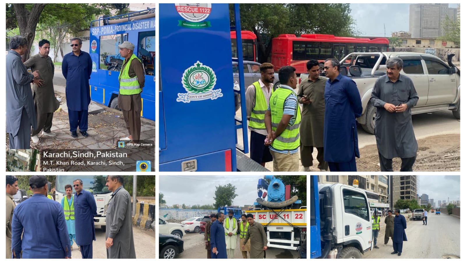 Syed Salman Shah, Director General of PDMA Sindh, visited various parts of Karachi to inspect ...